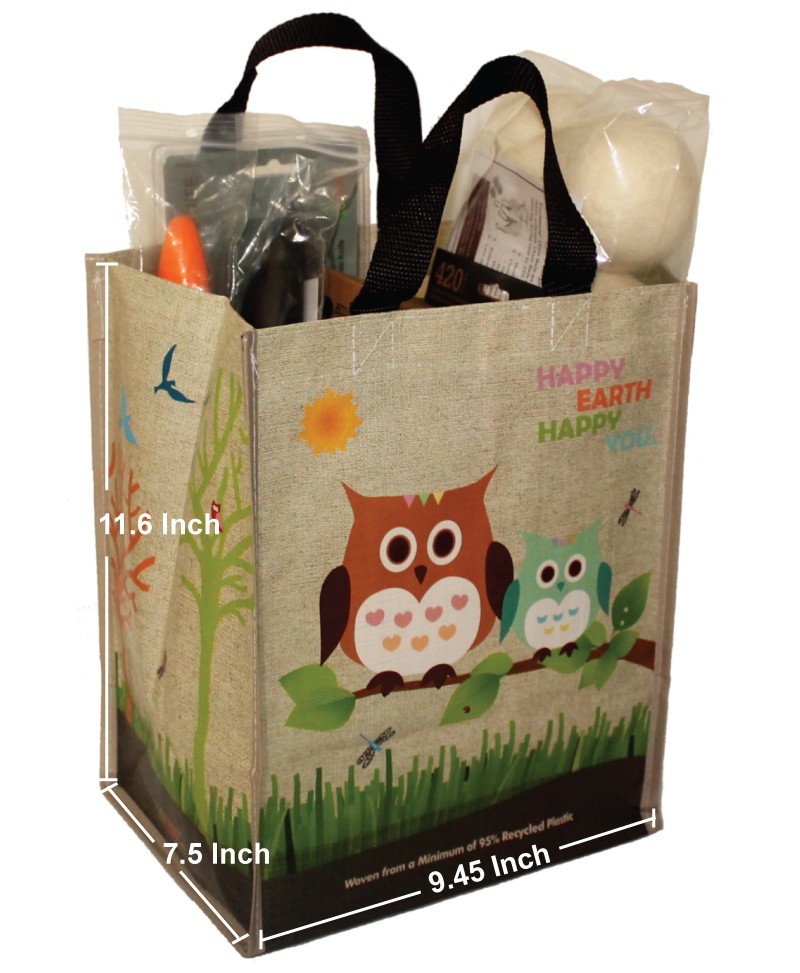 EcoJeannie Laminated Mini Woven Reusable Shopping Tote Bag