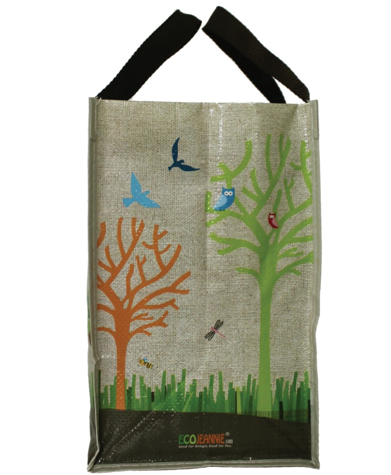 EcoJeannie Laminated Mini Woven Reusable Shopping Tote Bag