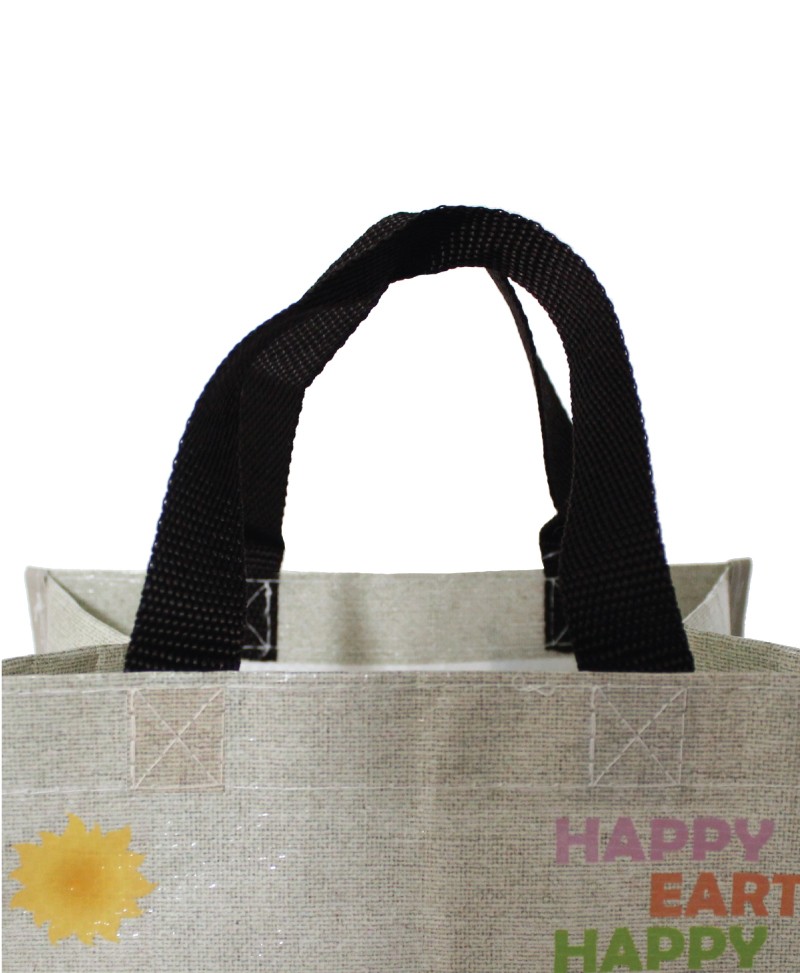 EcoJeannie Laminated Mini Woven Reusable Shopping Tote Bag