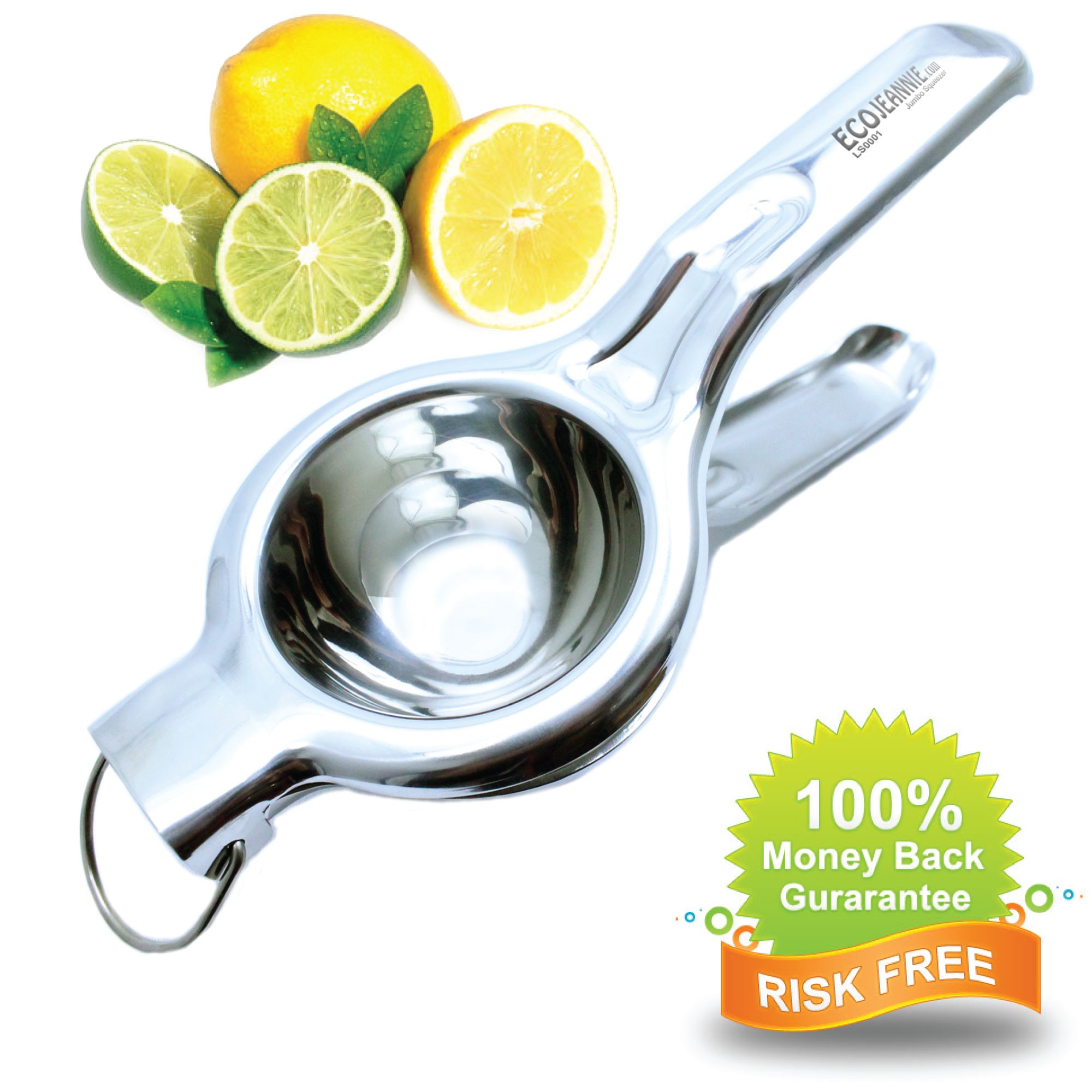 EcoJeannie Premium Quality Lemon Squeezer - Manual Jumbo Size Stainless ...