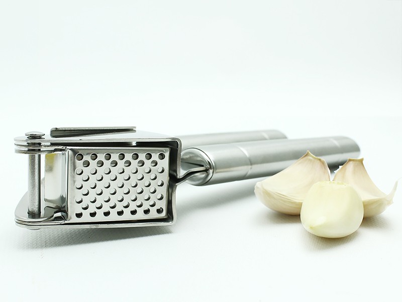 EcoJeannie Garlic Press, Stainless Steel (Round Holes)