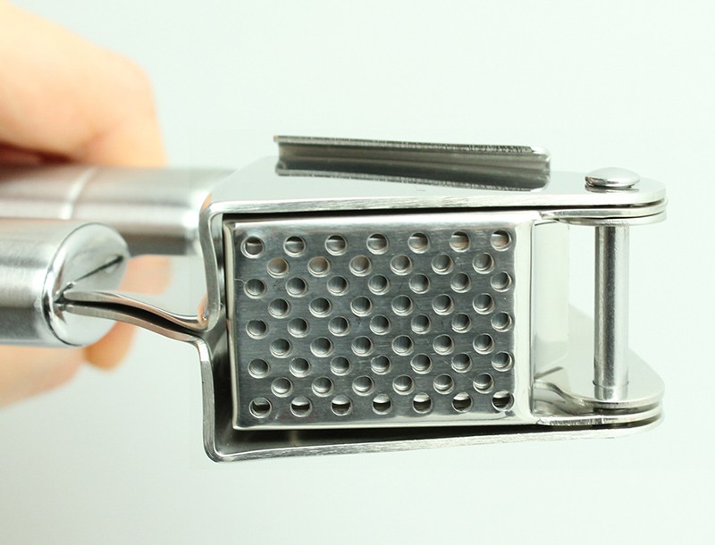 EcoJeannie Garlic Press, Stainless Steel (Round Holes)